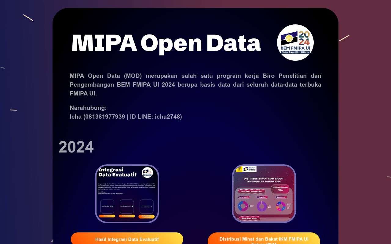 MIPA Open Data | Basis Data BEM FMIPA UI